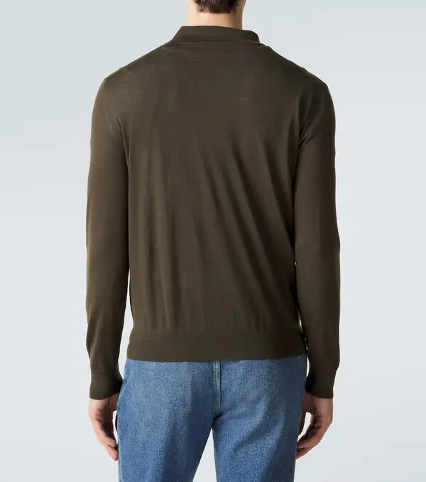 Prada Virgin Wool Polo Sweater - Green