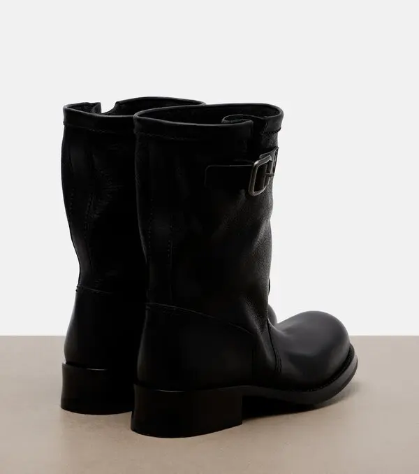Prada Leather Mid-calf Boots - Black