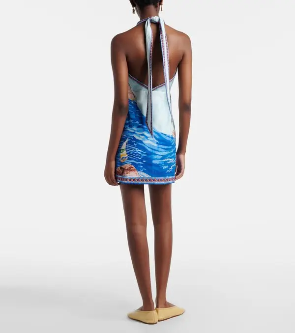 ALEMAIS Island Printed Cotton Minidress - Blue