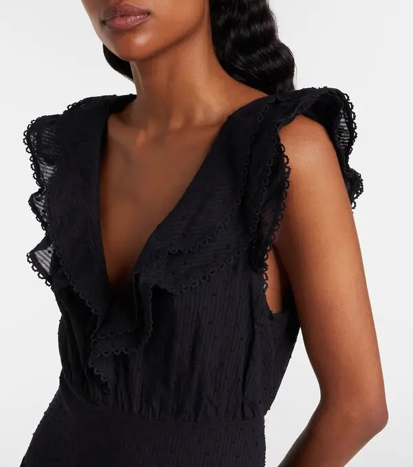 Poupette St Barth Della Ruffled Minidress - Black