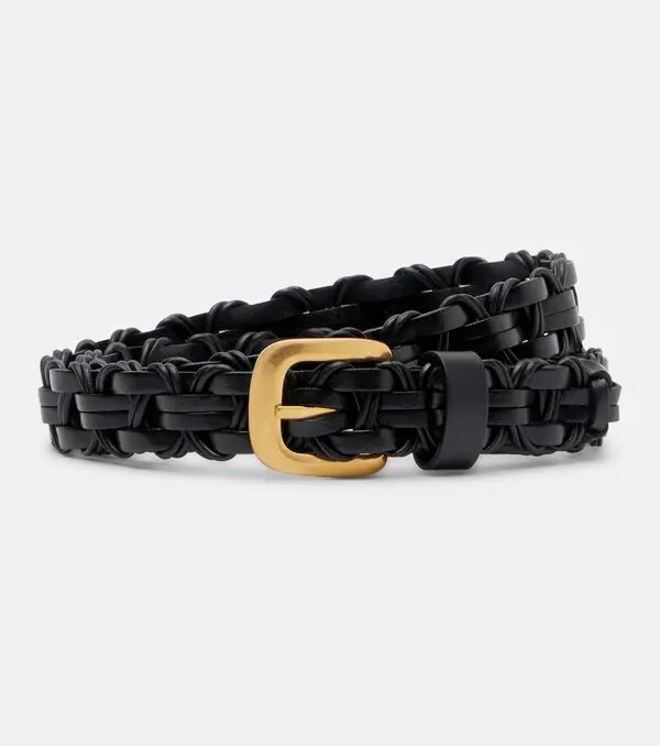 THE ROW Woven Leather Belt - Black