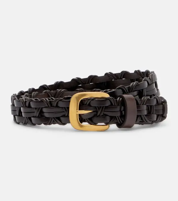THE ROW Woven Leather Belt - Brown