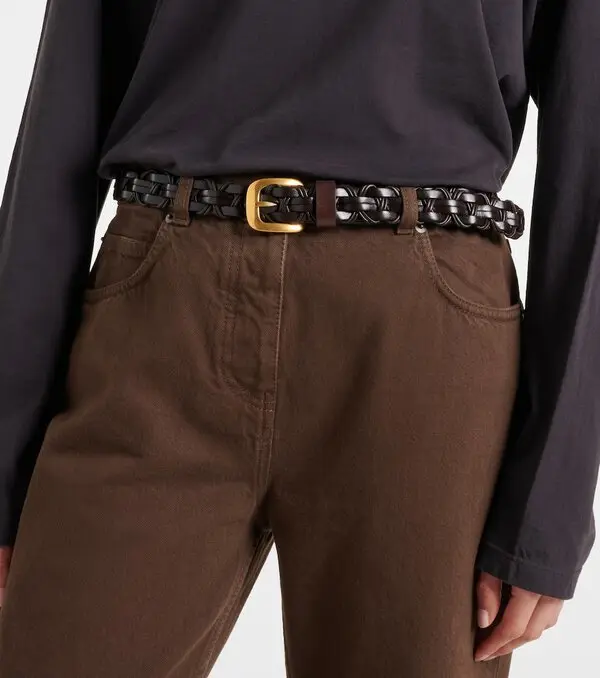 THE ROW Cord Woven Leather Belt - Brown