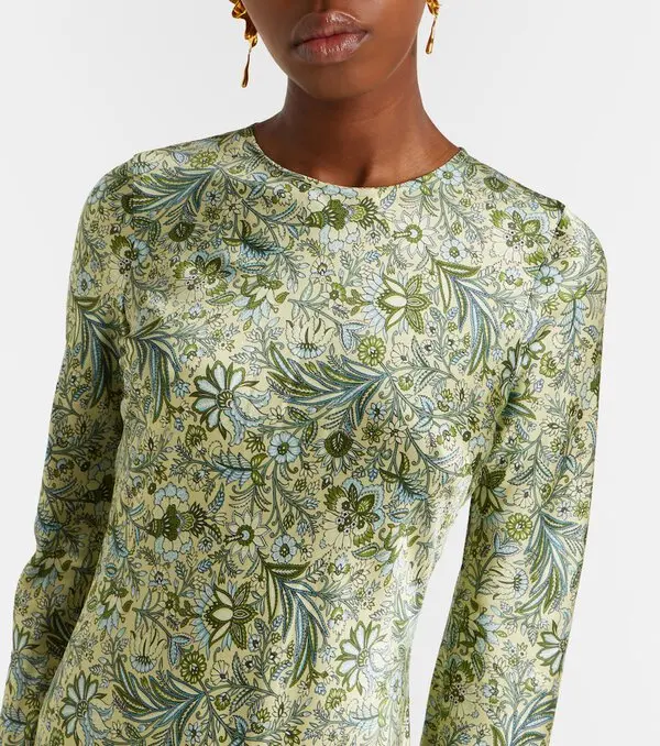 Veronica Beard Gemma Printed Silk-blend Maxi Dress - Green