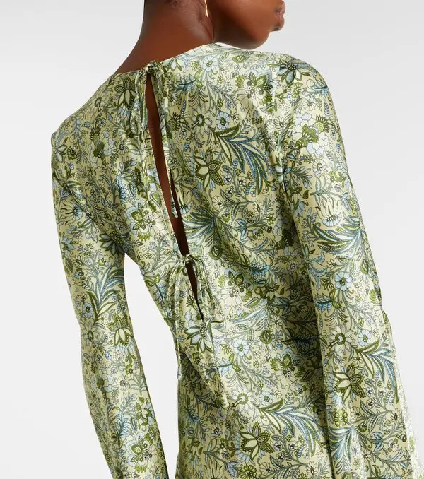 Veronica Beard Gemma Printed Silk-blend Maxi Dress - Green