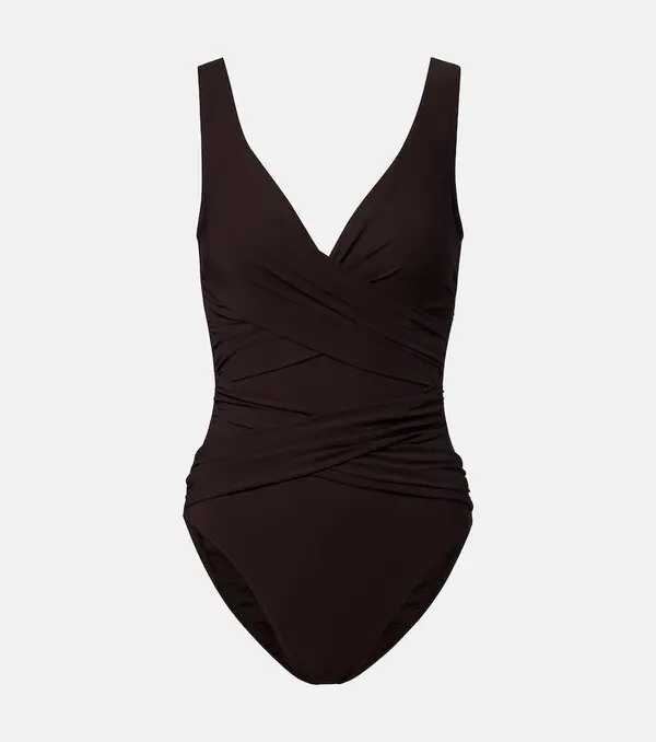 KARLA COLLETTO Ruched One Piece Swimsuit - Brown