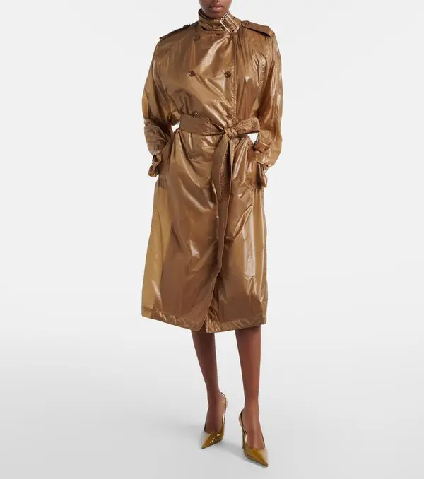 Saint Laurent Tie-neck Trench Coat - Beige