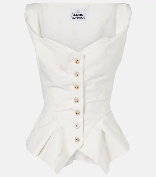 VIVIENNE WESTWOOD Floral Cotton-blend Top - White