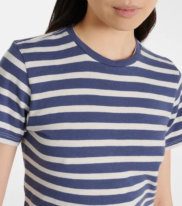 NILI LOTAN Lana Striped Cotton Jersey T-shirt - Blue