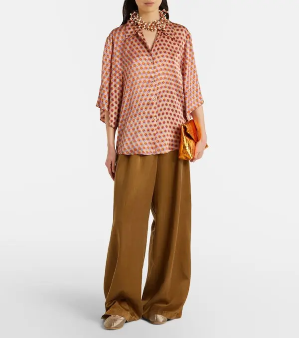 Dries Van Noten Polka-dot Silk Shirt