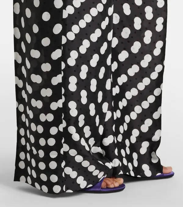 Dries Van Noten Polka-dot Wide-leg Pants - Black