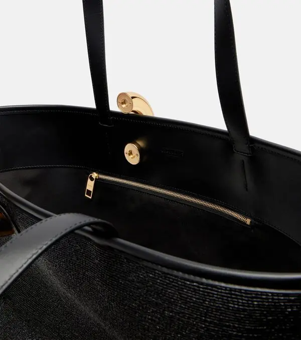 Jacquemus Bambola Large Raffia-effect Bucket Bag - Black