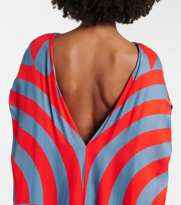 Dries Van Noten Printed Satin Maxi Dress