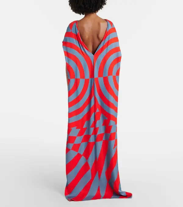 Dries Van Noten Printed Satin Maxi Dress