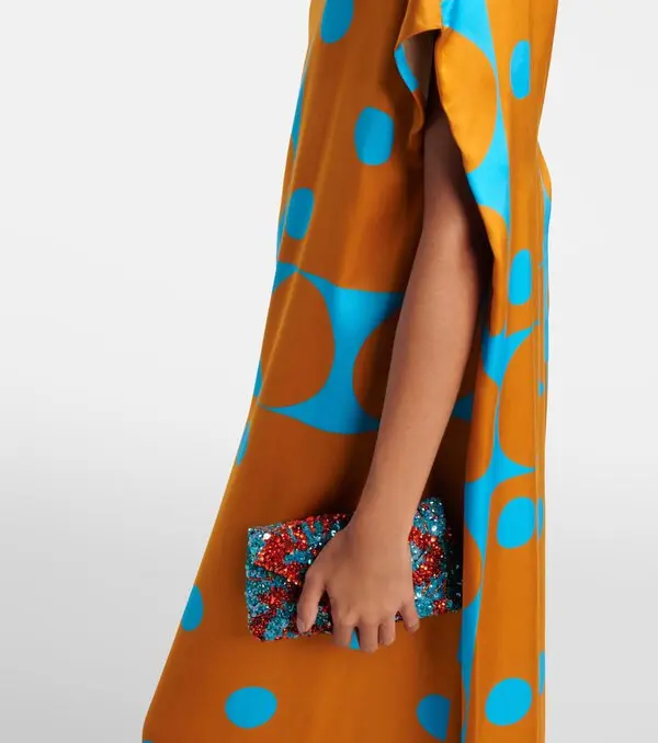 Dries Van Noten Printed Satin Maxi Dress