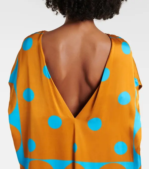 Dries Van Noten Printed Satin Maxi Dress