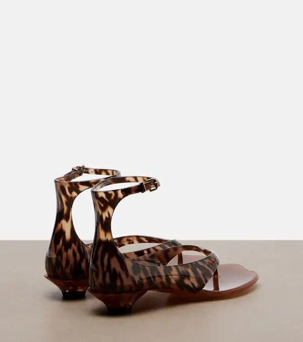 Chloé Animal-print Thong Sandals - Brown