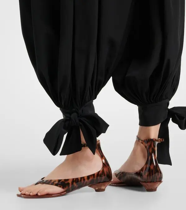 Chloé Animal-print Thong Sandals - Brown
