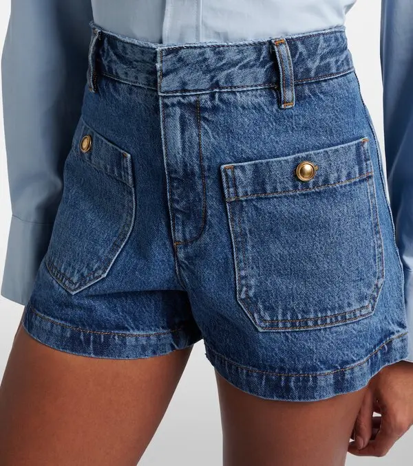 FRAME Cruise High-rise Denim Shorts - Blue