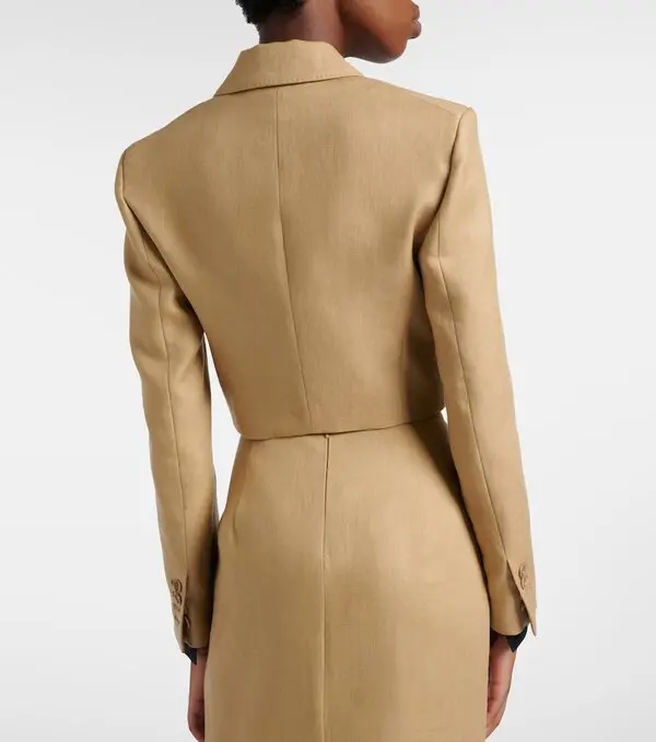 Max Mara Buono Cropped Linen Blazer