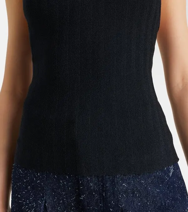 Jacquemus Tablier Knitted Halterneck Top - Blue