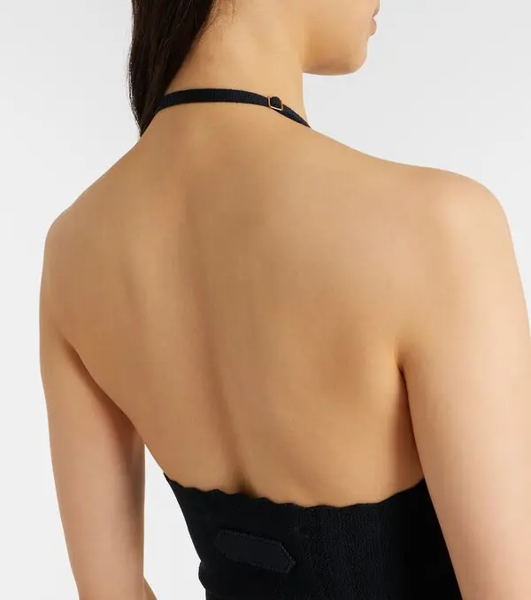 Jacquemus Tablier Knitted Halterneck Top - Blue