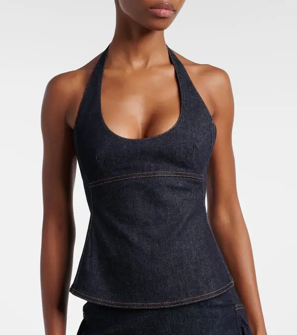 Jacquemus Lavoir De-nimes Denim Halterneck Top - Blue