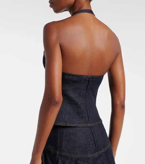 Jacquemus Lavoir De-nimes Denim Halterneck Top - Blue