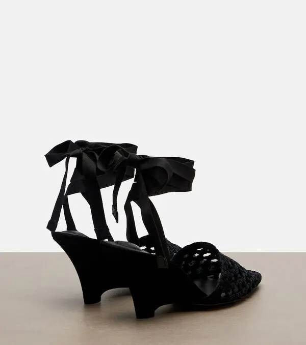 Jacquemus Woven Raffia-effect Wedges