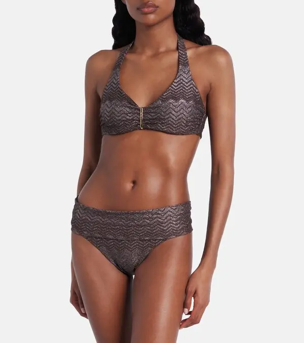 Melissa Odabash Provence Halterneck Bikini Top - Brown