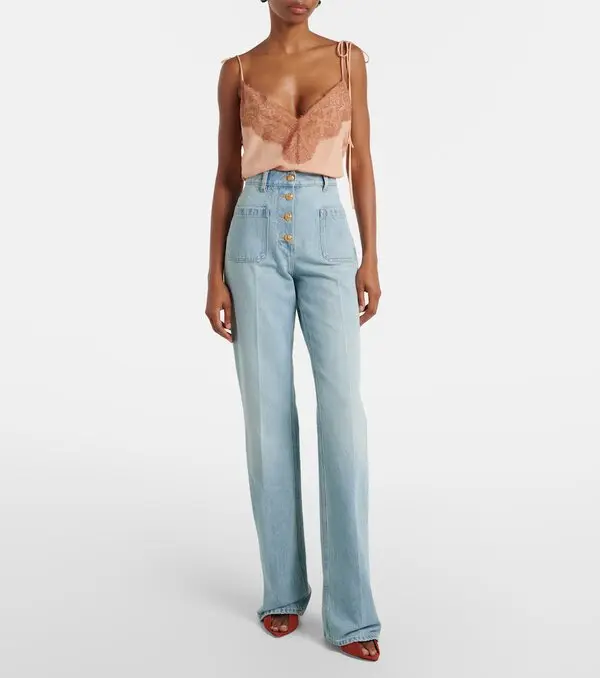 Valentino Garavani High-rise Straight Jeans - Blue