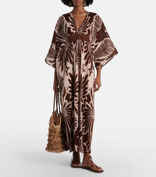 Poupette St Barth Sol Printed Cotton Muslin Kaftan
