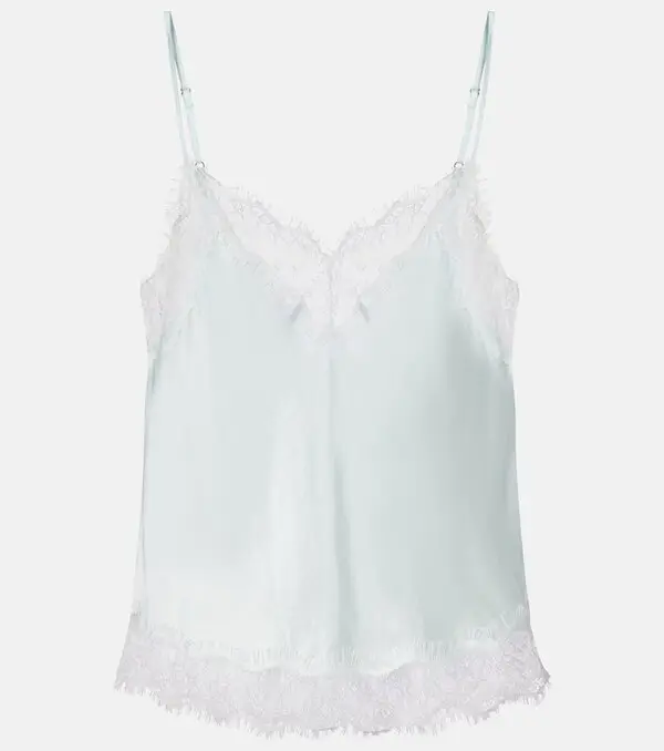 Poupette St Barth Zely Lace-trimmed Camisole - Blue