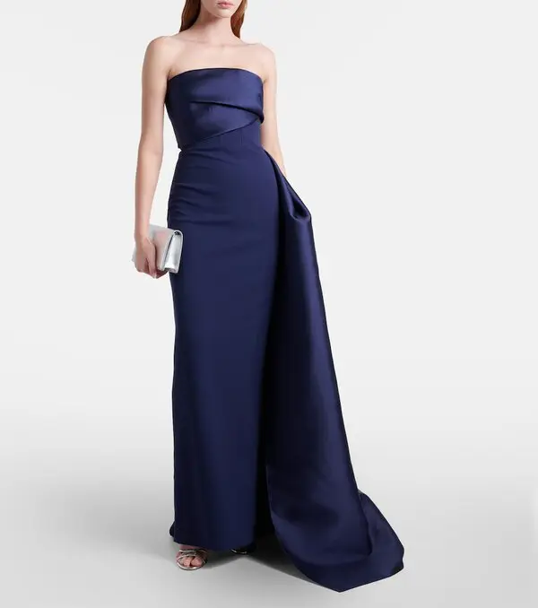 Solace London Kinsley Draped Strapless Gown
