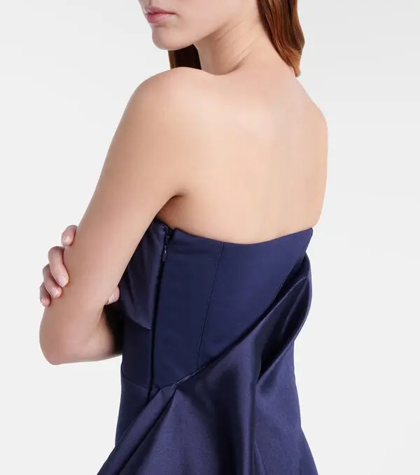 Solace London Kinsley Draped Strapless Gown