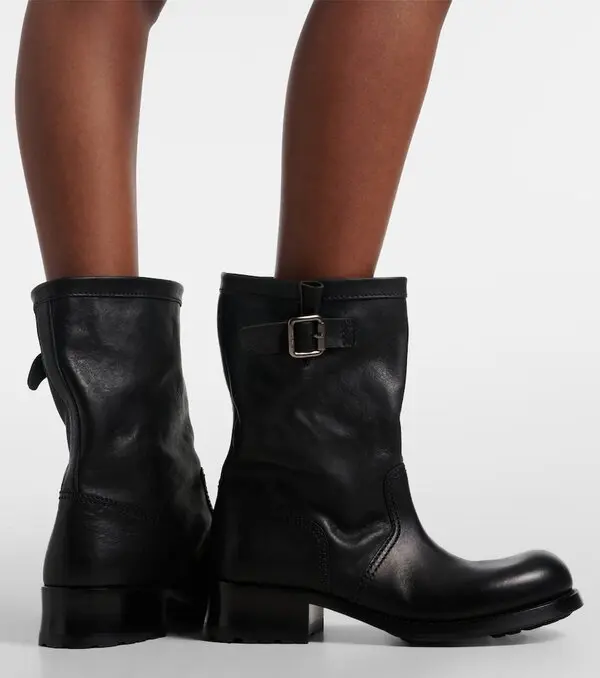 Prada Leather Mid-calf Boots