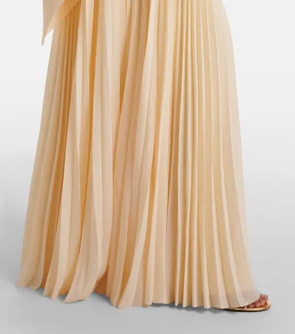 Solace London Maci Pleated One-shoulder Gown