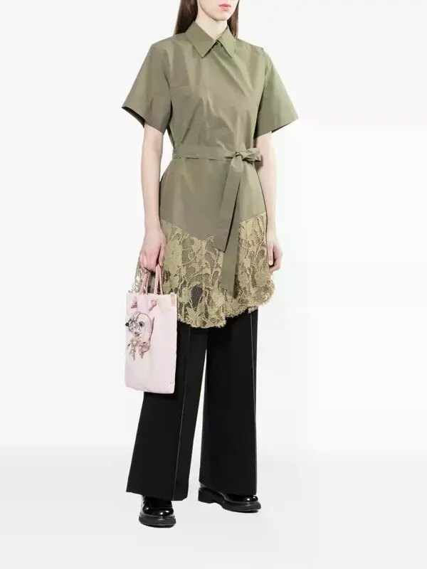 Toga Lace-detail Belted Top