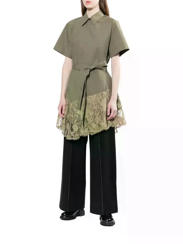 Toga Lace-detail Belted Top