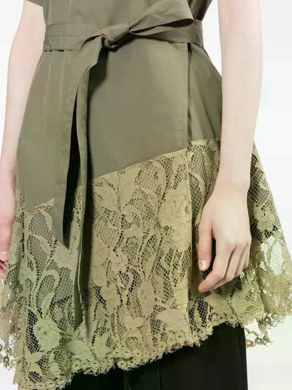 Toga Lace-detail Belted Top