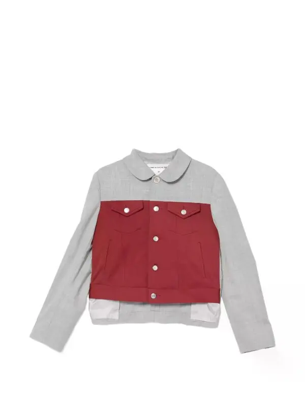 Comme Des Garçons Two-tone Panelled Jacket - Grey