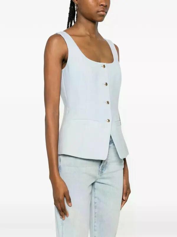 Maje Light Button-up Vest - Blue