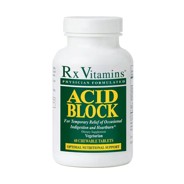 RX VITAMINS Acid Block Chewable Tablets 60 Tablets - One-color