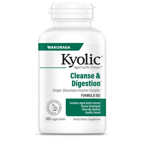 WAKUNAGA Kyolic Aged Garlic Extract Formula 102 Candida Cleanse & Digestion - One-color