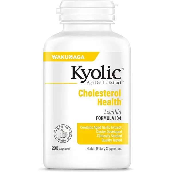 WAKUNAGA Kyolic Aged Garlic Extract Formula 104 Cholesterol 200 Capsules - One-color