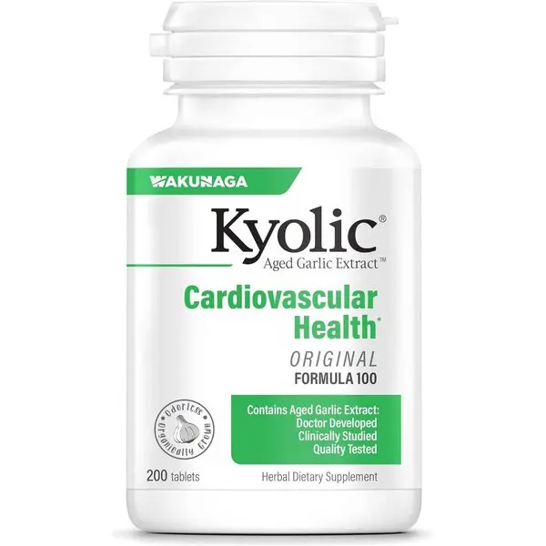 WAKUNAGA Kyolic Aged Garlic Extract Formula 100 Cardio Tablets 200 Tablets - One-color