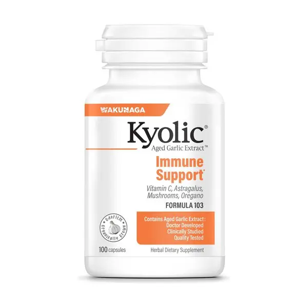WAKUNAGA Kyolic Aged Garlic Extract Formula 103 Immune 100 Capsules - One-color