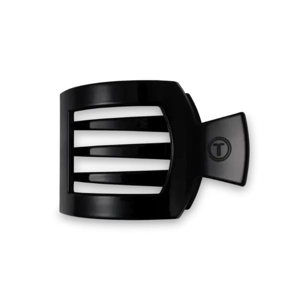 TELETIES Medium Flat Square Hair Clip - Jet Black