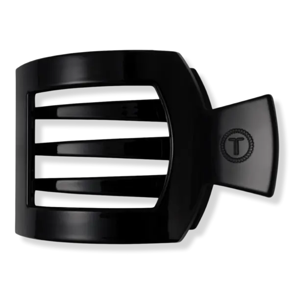 TELETIES Medium Flat Square Hair Clip - Jet Black