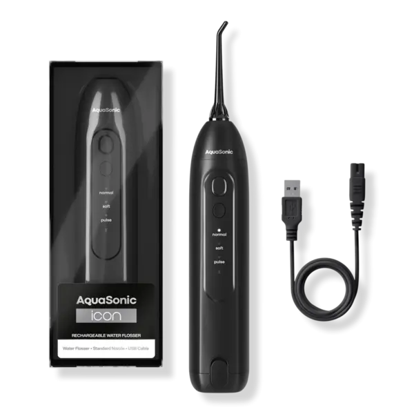 AQUASONIC Icon Rechargeable Water Flosser - Black